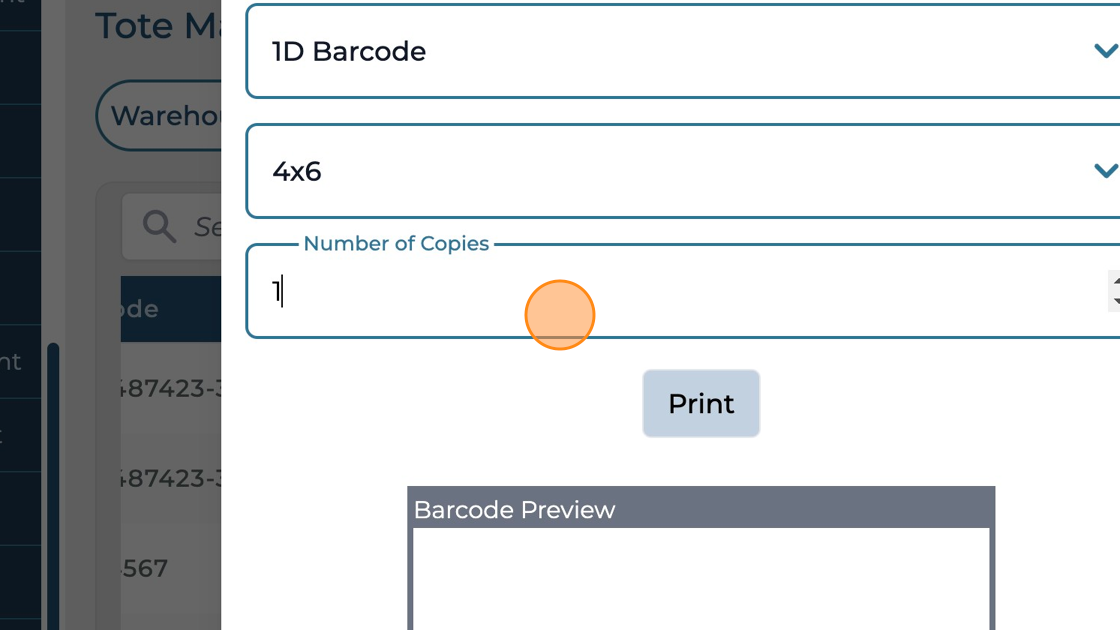 Tote Management - Printing barcodes