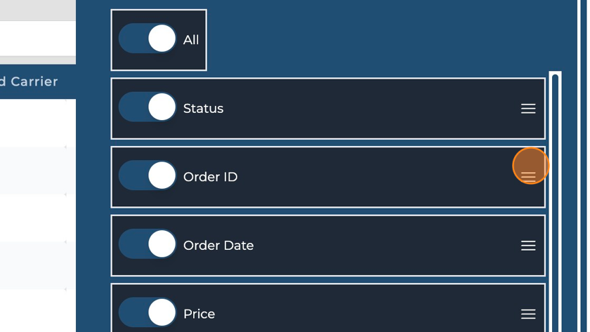 Column Reordering and Adjustment on Platform
