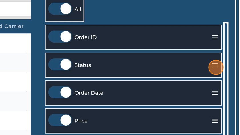 Column Reordering And Adjustment On Platform