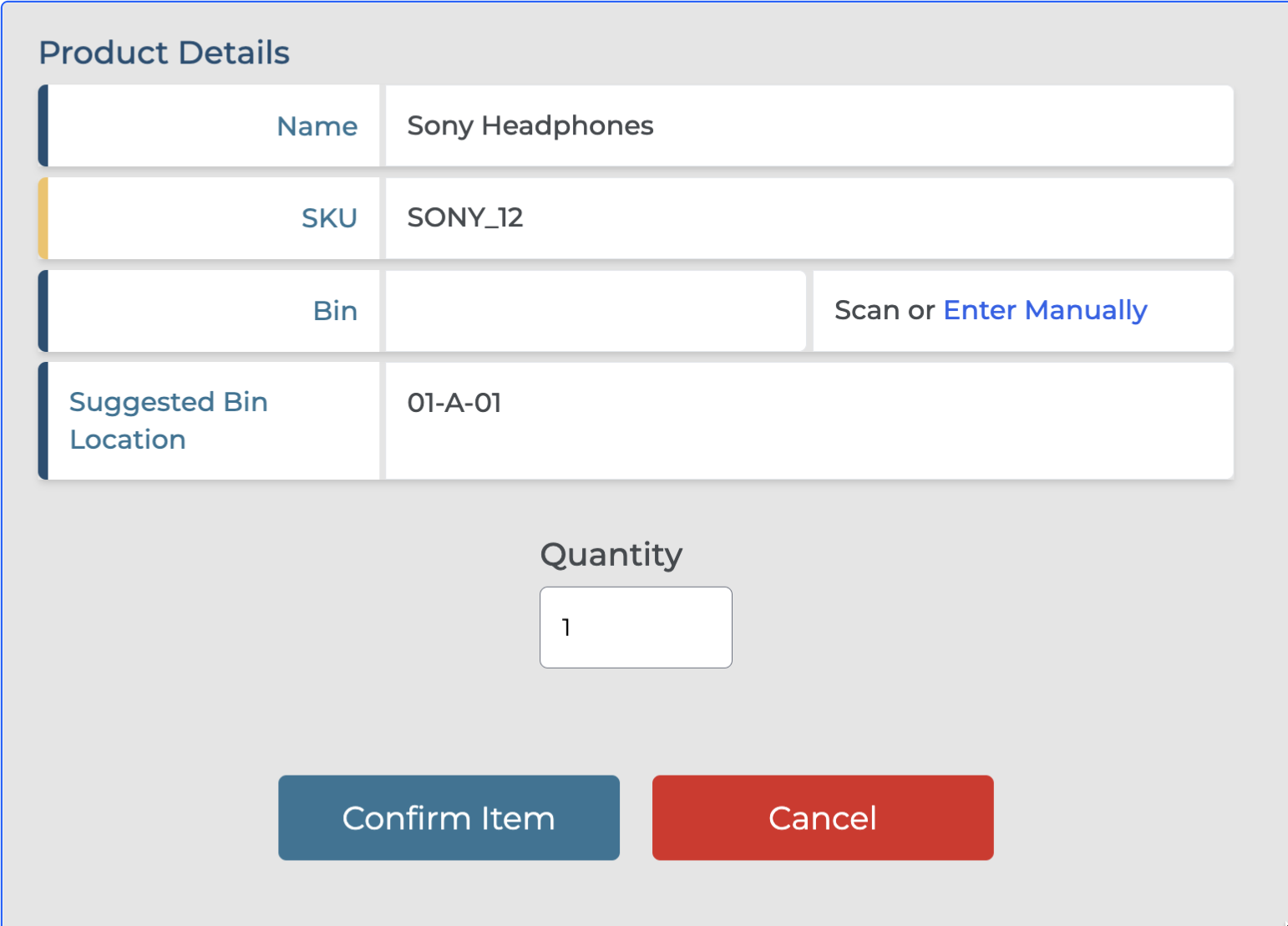 Guided Putaway Logic - Suggested Bin Location for Putaway