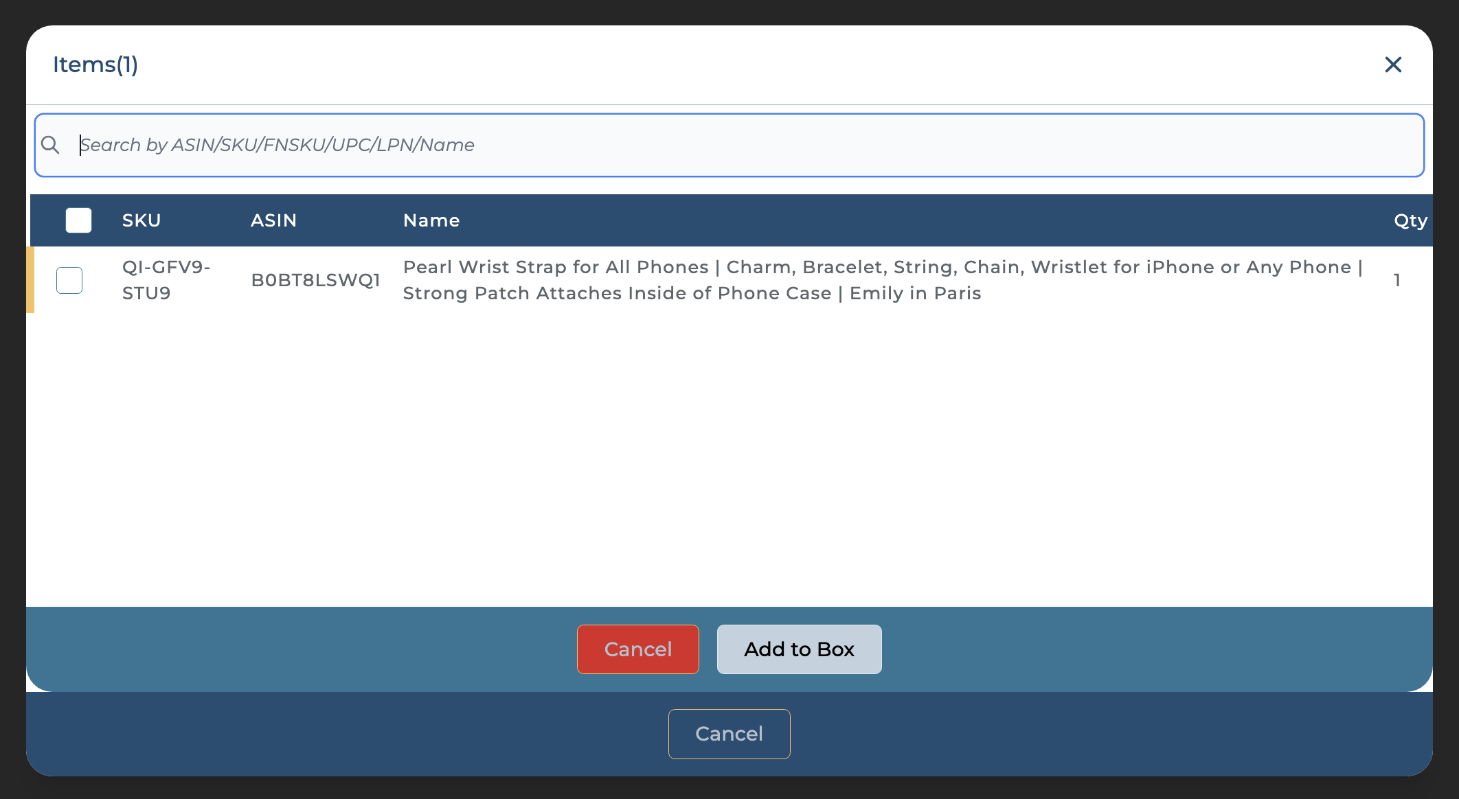 Manually Adding Items to the Chosen Box