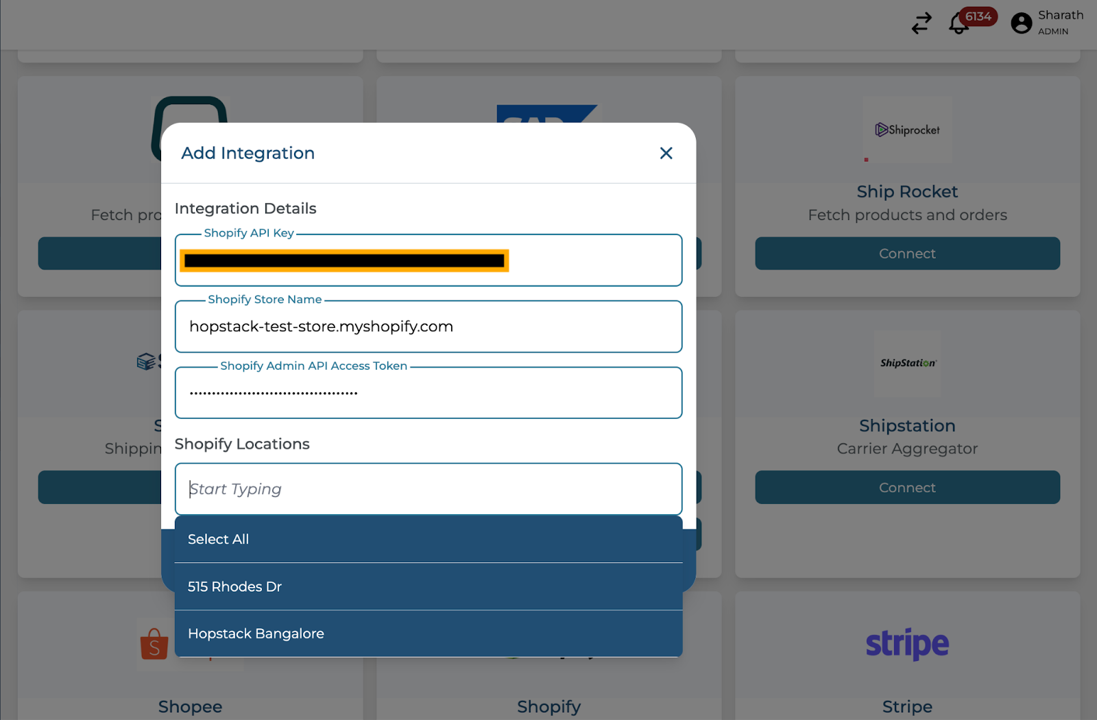 How to connect your Shopify Location to Hopstack