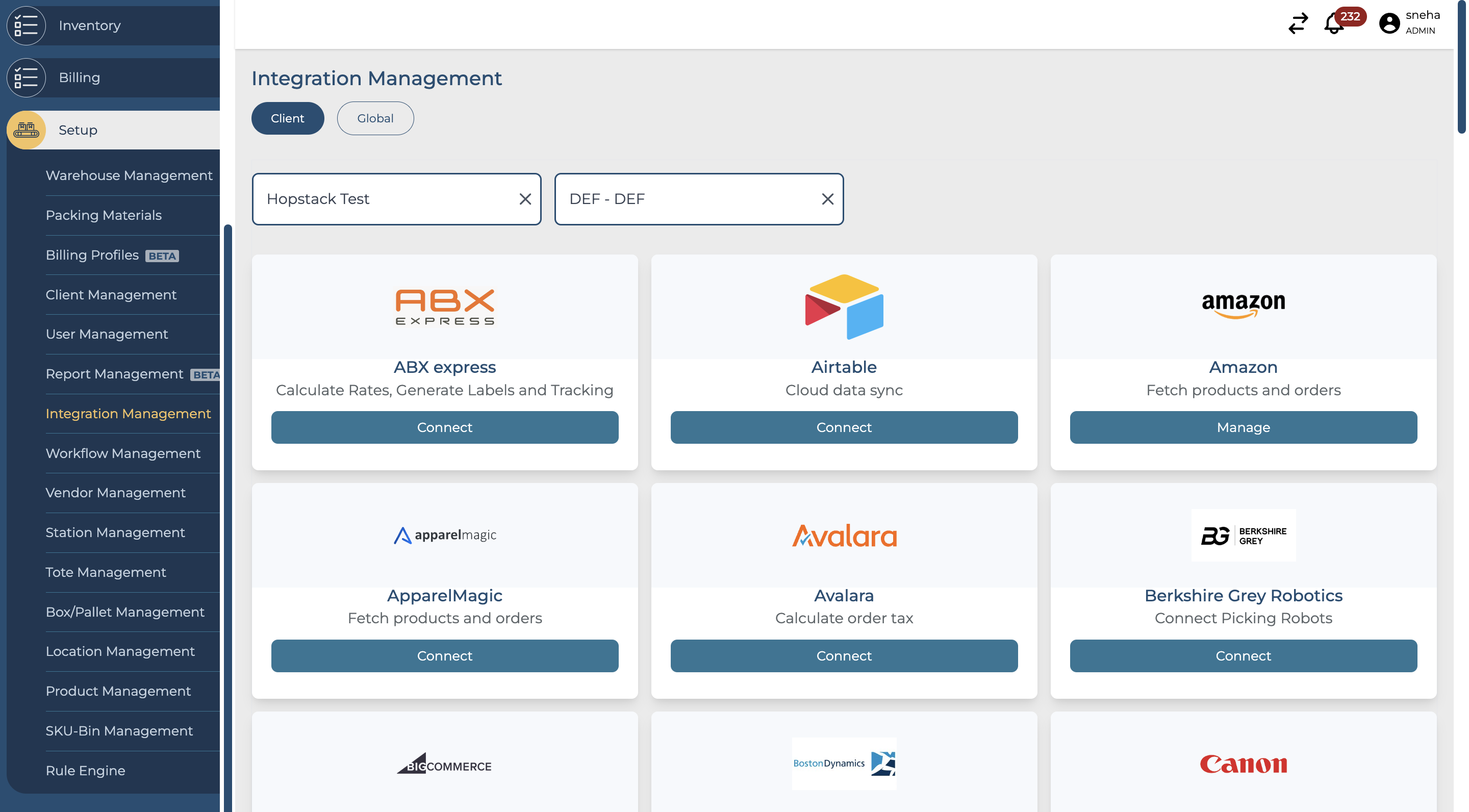 Integration Management: Client and Global Integrations