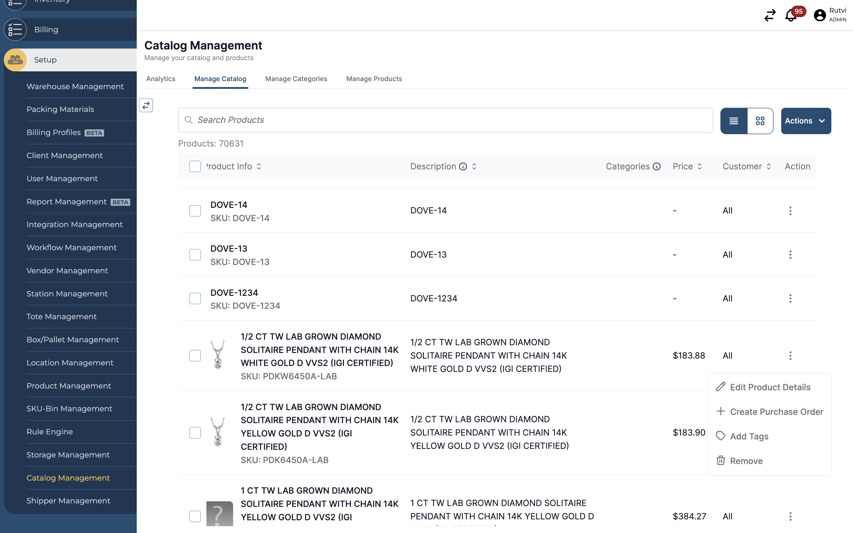 Create Purchase Order from Catalog